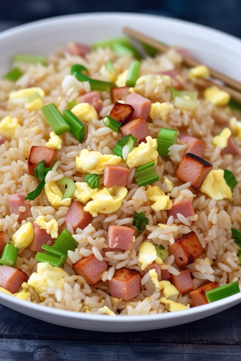 Ham and Egg Fried Rice with Celery